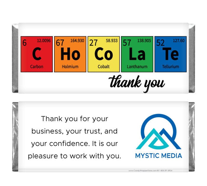 Colorful Periodic Table Thank You Business Candy Wrapper – Candy ...