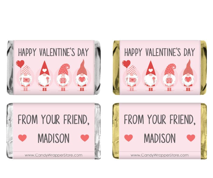 Valentine's Day Gnomes Miniature Hershey's Candy Bar Wrapper – Candy ...