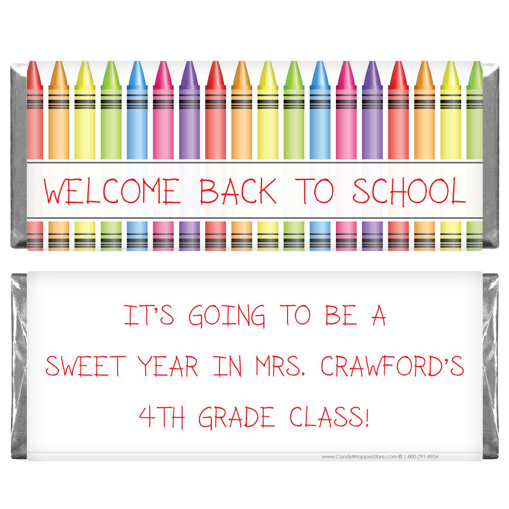 Color Crayons Back to School Candy Bar Wrapper – Candy Wrapper Store