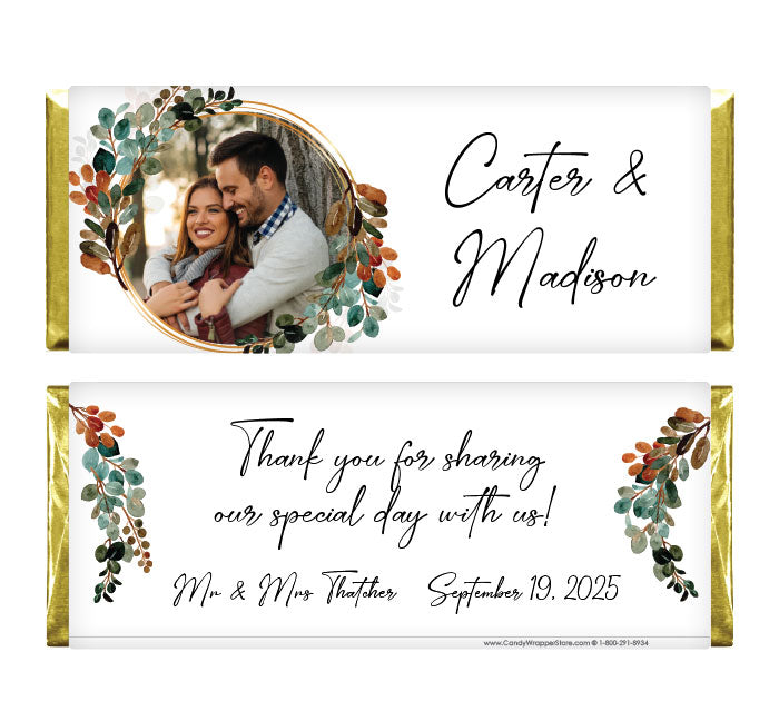 Wedding Themed Regular Sized Chocolate Candy Bar Wrappers with Photos ...
