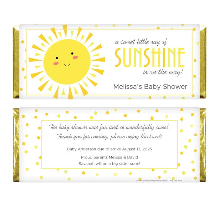 A Sweet Little Ray of Sunshine is on the Way Baby Shower Candy Bar ...