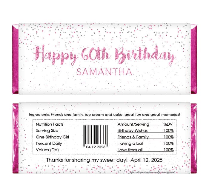 Golden Confetti Birthday Candy Bar Wrapper – Candy Wrapper Store