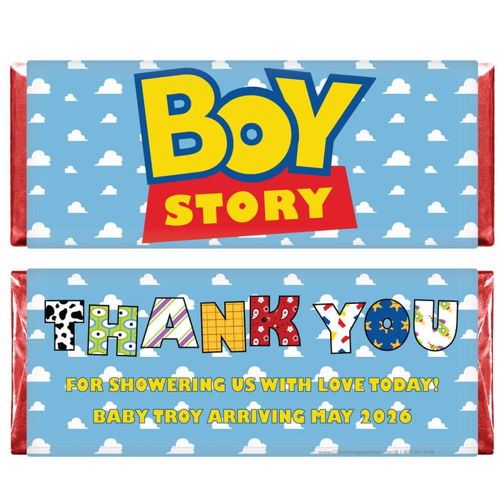 Boy Story Baby Shower Candy Bar Wrappers – Candy Wrapper Store