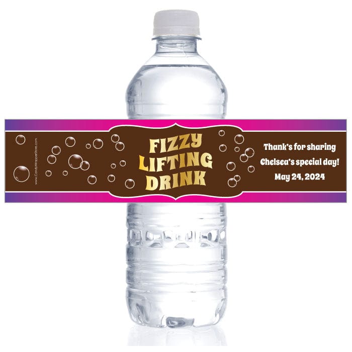 Fizzy Lifting Drink With Bubbles Birthday Water Bottle Labels – Candy ...
