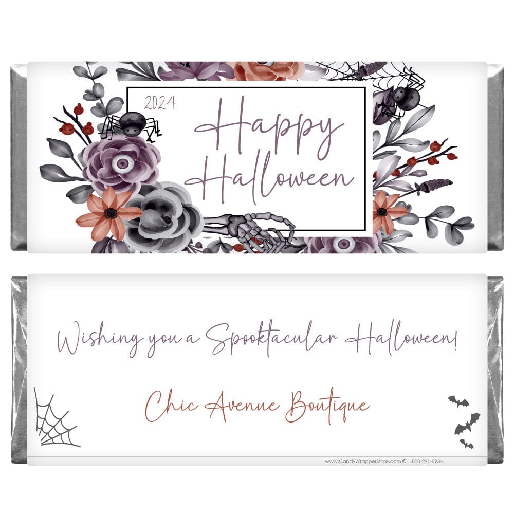 Happy Halloween Spooky Watercolor Floral Candy Bar Wrapper – Candy ...