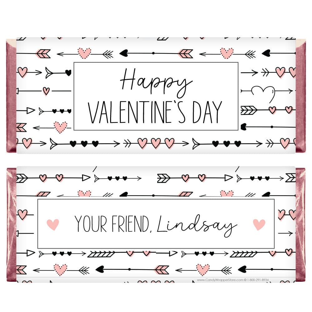Hearts and Arrows Happy Valentine's Day Candy Bar Wrappers – Candy ...