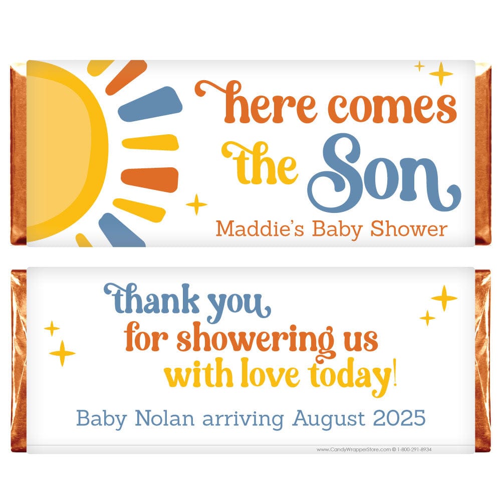 Here Comes The Son Baby Shower Candy Bar Wrappers – Candy Wrapper Store