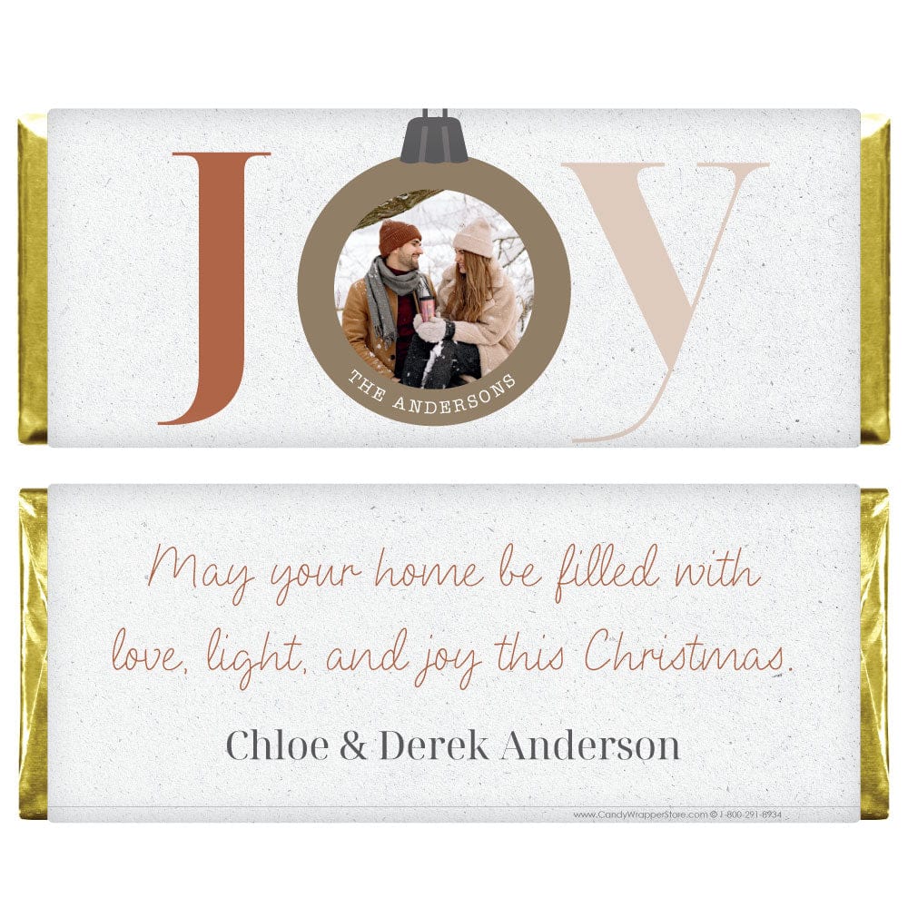 Holiday Joy Photo Personalized Candy Bar Wrapper – Candy Wrapper Store