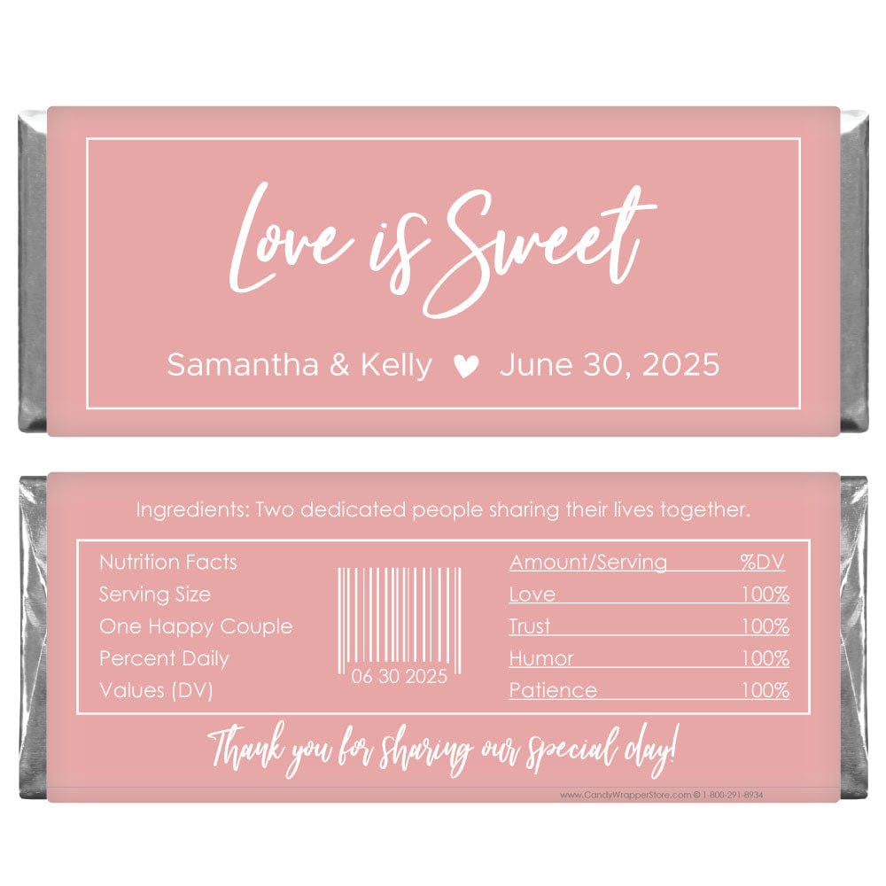 Love is Sweet Wedding Candy Bar Wrapper – Candy Wrapper Store
