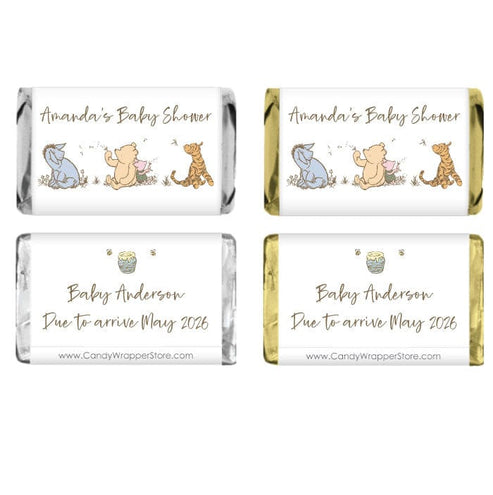 Miniature Classic Winnie the Pooh Baby Shower Candy Bar Wrappers ...