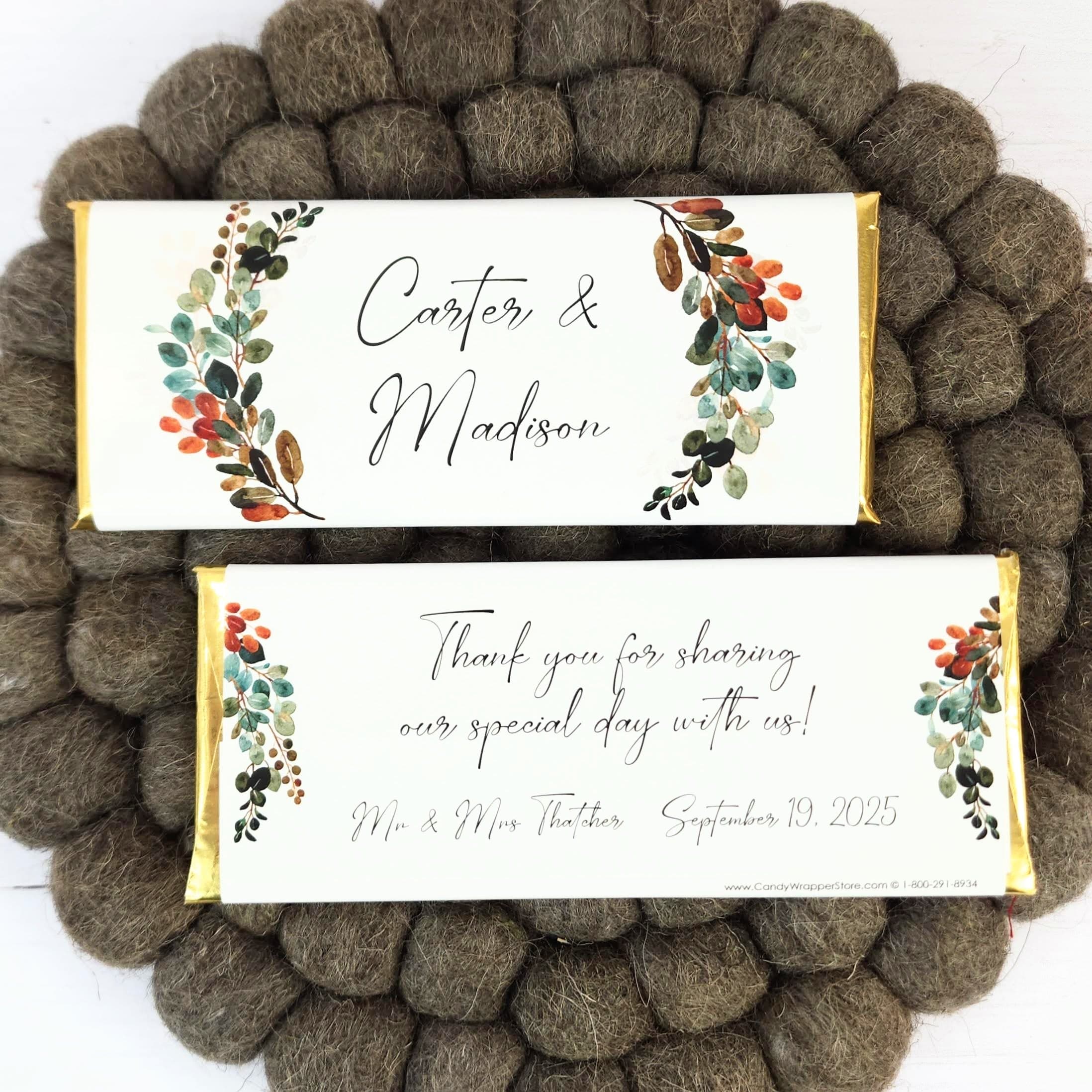 Wedding Themed Regular Sized Chocolate Candy Bar Wrappers – Candy ...