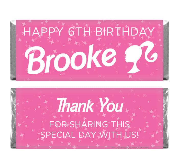 Pretty in Pink Barbie Theme Birthday Candy Bar Wrapper - BD516 – Candy ...