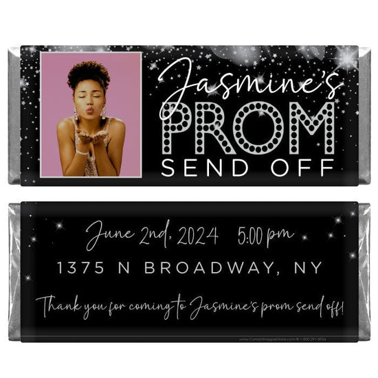 Prom Send Off Silver Glitter Personalized Candy Bar Wrapper – Candy ...