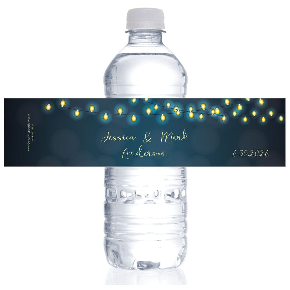 String of Lights Wedding Water Bottle Label – Candy Wrapper Store