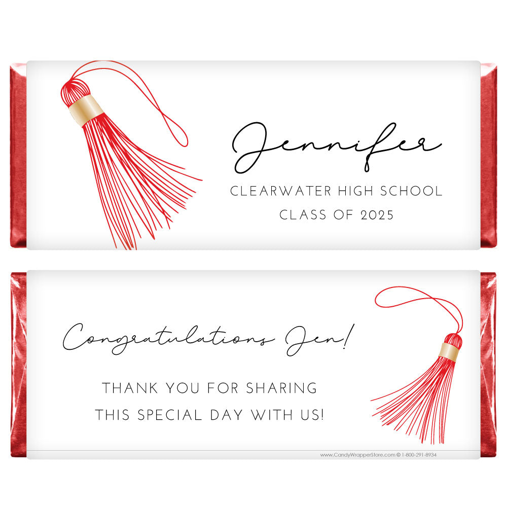 Trendy Tassel 2025 Graduation Candy Bar Wrappers – Candy Wrapper Store