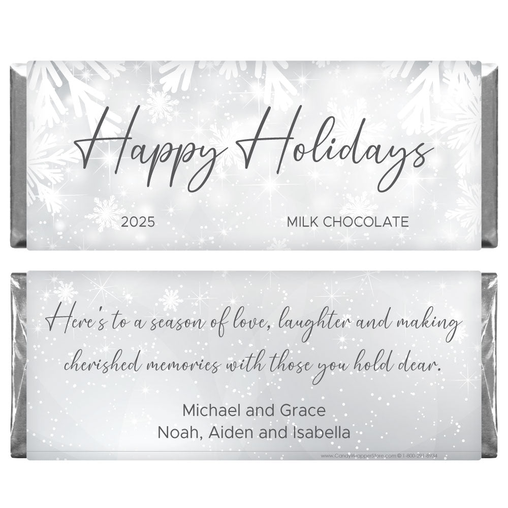 Personalized Silver and Gold Leaves Holiday Candy Wrapper – Candy ...