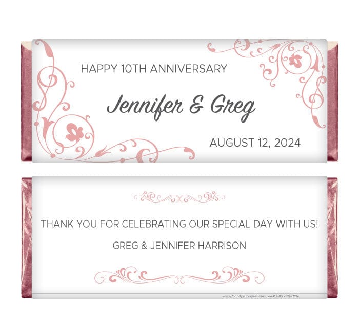 Scroll Corners Anniversary Candy Bar Wrapper – Candy Wrapper Store