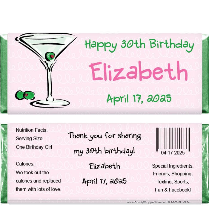 Cosmo Birthday Candy Bar Wrappers – Candy Wrapper Store