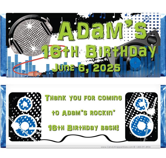 Birthday DJ Music Theme Candy Bar Wrappers – Candy Wrapper Store