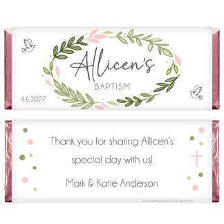 Green Wreath with Doves Religious Candy Bar Wrappers – Candy Wrapper Store