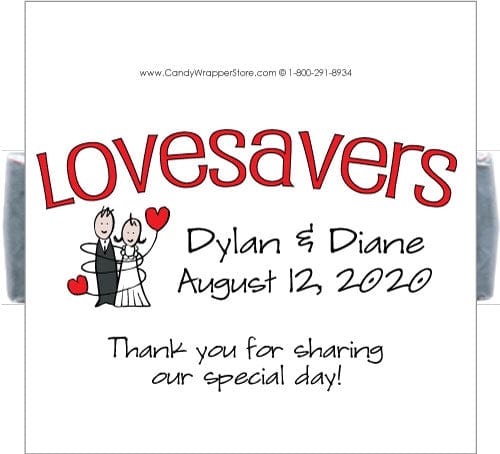Wedding Bride and Groom Lifesaver Wrapper – Candy Wrapper Store