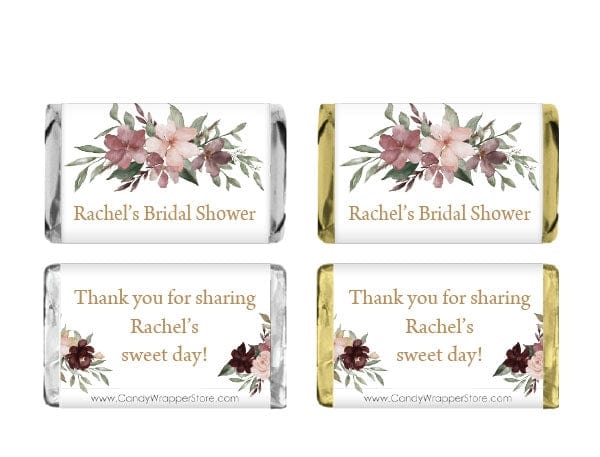 Miniature Candy Bar Bouquet Miniature Floral Watercolor Bridal Shower
