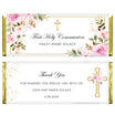 Pink Floral and Gold Cross Religious Candy Bar Wrappers – Candy Wrapper ...
