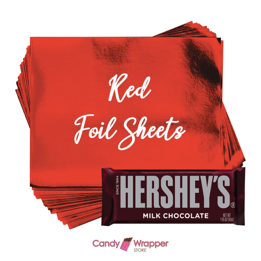 Bright Red Foil Wrappers for Candy Bars - Candy Wrapper Store
