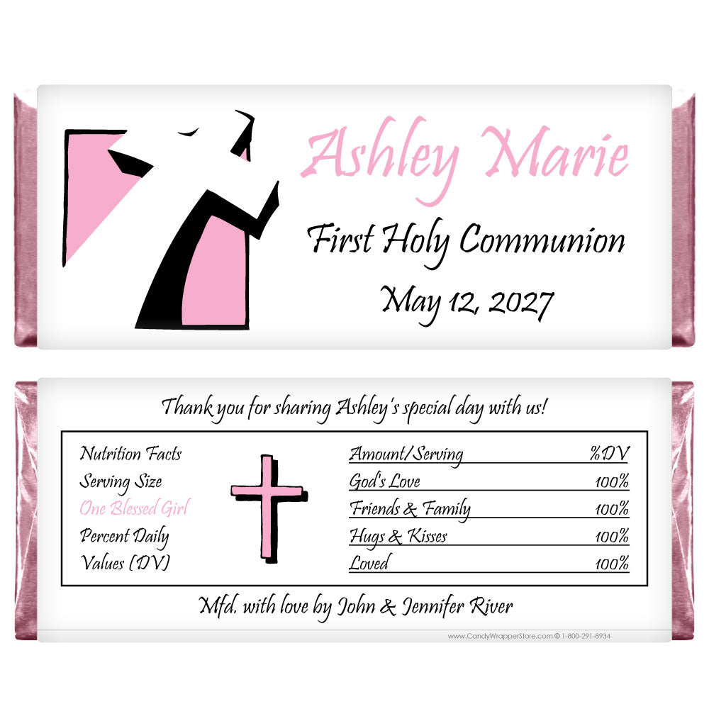 Pink Cross Religious Candy Bar Wrapper – Candy Wrapper Store