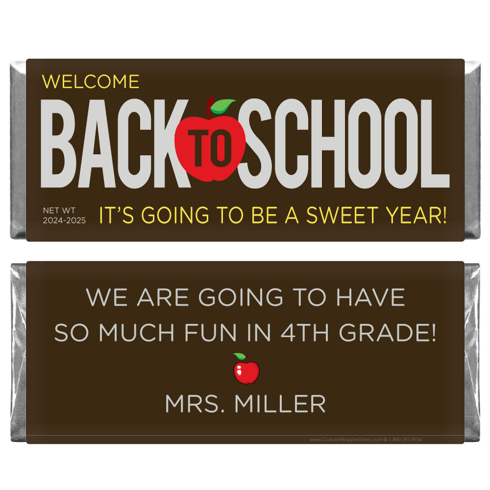 Retro Back to School Candy Bar Wrapper – Candy Wrapper Store