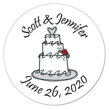 Simple Wedding Cake Stickers – Candy Wrapper Store