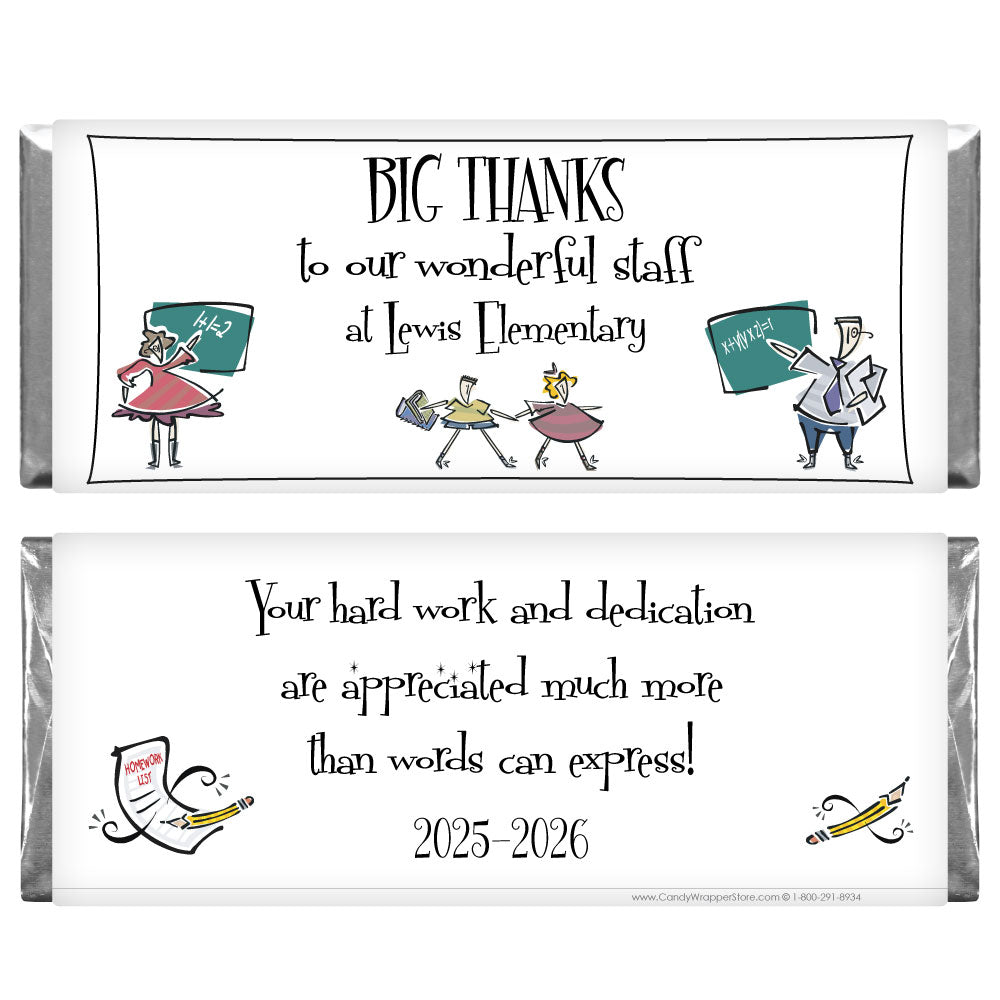 Thank You themed personalized candy bar wrappers for Hershey's candy ...