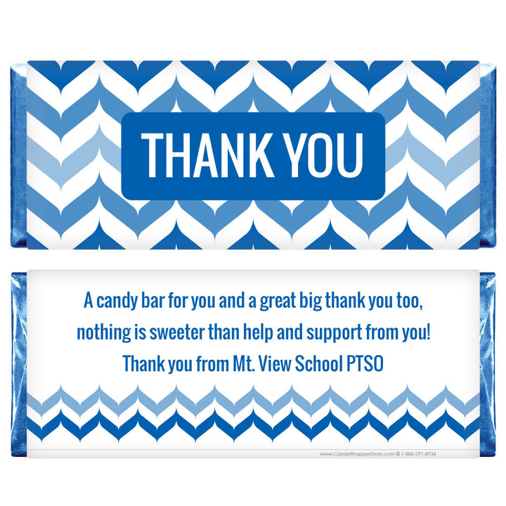 Thank You themed personalized candy bar wrappers for Hershey's candy ...