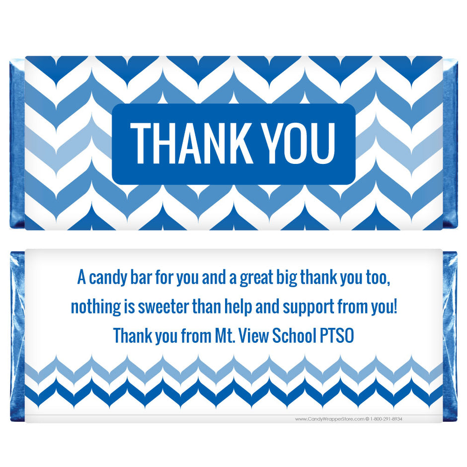 Thank You themed personalized candy bar wrappers for Hershey's candy ...
