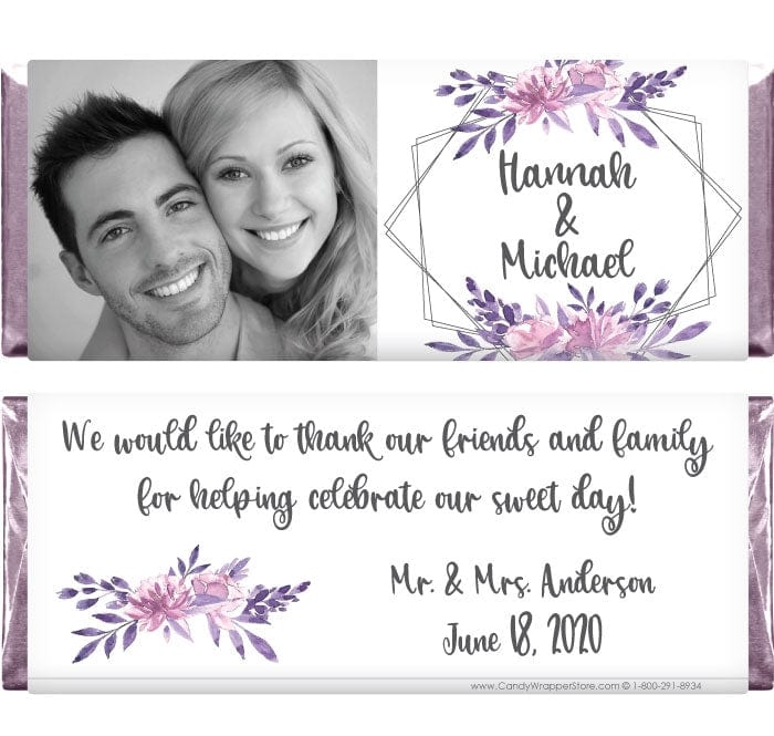 Wedding Themed Regular Sized Chocolate Candy Bar Wrappers with Photos ...