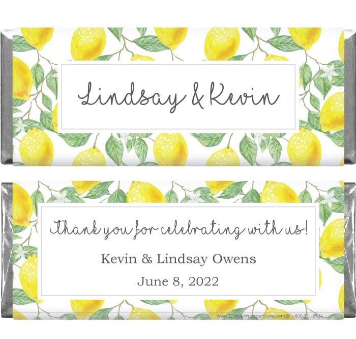 Lemon Foliage Wedding Candy Bar Wrapper – Candy Wrapper Store