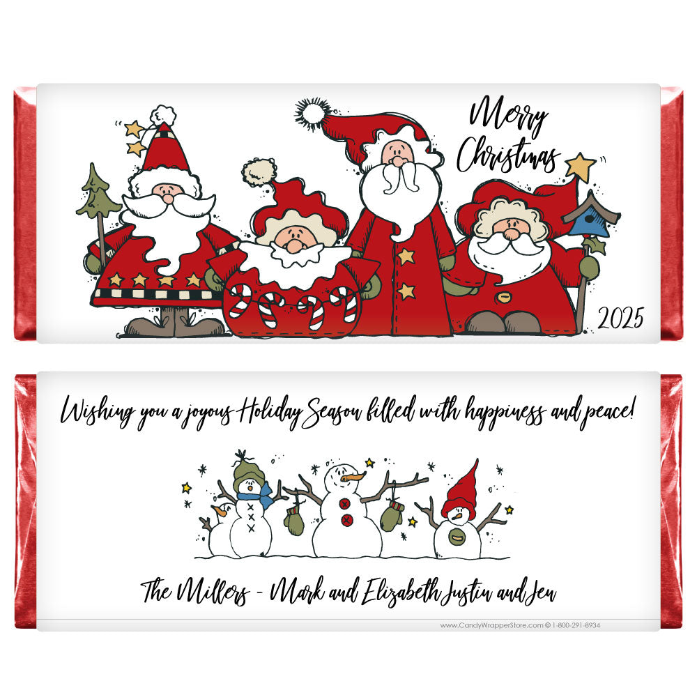 Santas Christmas Candy Wrappers – Candy Wrapper Store