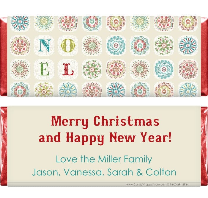 Noel Retro Snowflakes Holiday 1.55 oz Hershey's Candy Wrappers – Candy ...